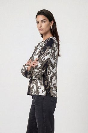 Monari Langarmshirt Shirt Paisley allover Regular fit mit Paisleymuster