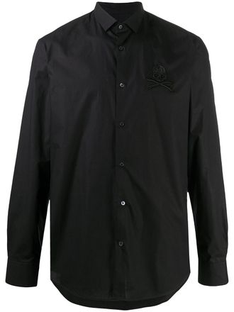 Philipp Plein chemise &agrave; t&ecirc;te de mort brod&eacute;e - Noir