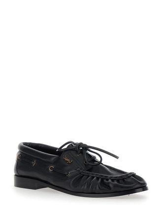 Saint Laurent Le Loafer Bateau Boat Shoe - Black