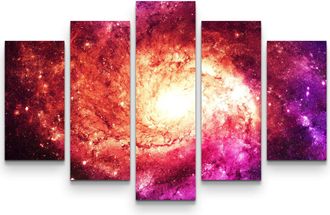 Paul Sinus Art Leinwandbilder | Bilder Leinwand 160x100cm Magenta Galaxie