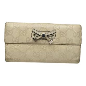 Gucci Portefeuille en toile Pre-owned - Femme - Pre-owned - Beige - Taille: ONE Size