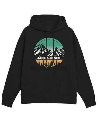 Jack & Jones Sweat à Capuche Jjpeak Sweatshirt, Noir, M Homme