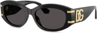Dolce & Gabbana Eyewear Sonnenbrille mit ovalem Gestell - Schwarz