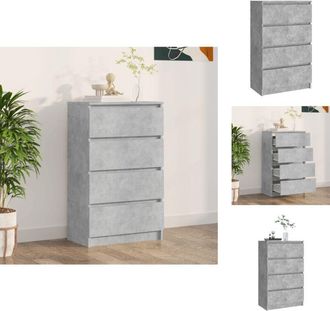vidaXL Sideboard Betongrau 60x35x98,5 cm Holzwerkstoff - Schubladenschrank - Sideboard - Wohnzimmerm&ouml;bel - Grau Sideboard - Betongrau M&ouml;bel
