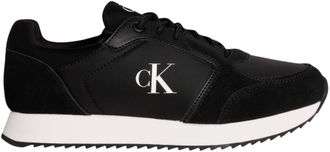 Calvin Klein Damen Runner Sneaker Laceup Sock Sportlich, Schwarz (Black), 38