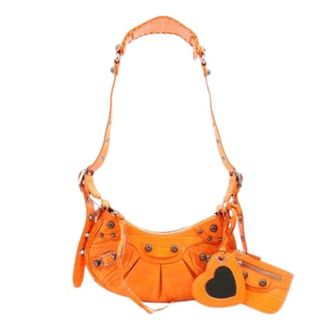 Balenciaga Sac bandouli&egrave;re en cuir Pre-owned - Femme - Pre-owned - Orange - Taille: ONE Size