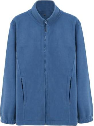 Generic Vestes en polaire chaude pour femme - Double &eacute;paisseur - Manteau dhiver et dautomne avec col montant pour les voyages d&eacute;contract&eacute;s, bleu, XXL