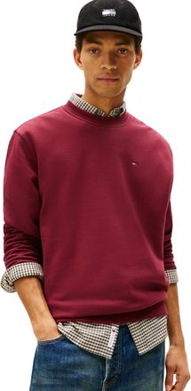 Tommy Jeans Herren Sweatshirt Regular Fit Flag Fleece Rundhalsausschnitt, Rot (Red Wine), XXL