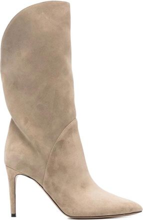 PARIS TEXAS Femme, Chaussures, Beige, Taille: 40 EU Bottes hautes &agrave; talons en daim