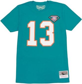 Mitchell & Ness T-shirt avec nom et numéro (NBA | HWC | NFL), Miami Dolphins, Aqua, L