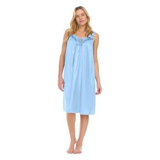 Generic Robes &agrave; lancienne pour femmes Chemise de nuit en satin sans manches pour femmes Large sangle Grande taille Chemise de nuit de naissance, bleu ciel, ta