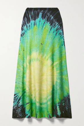Gabriela Hearst Jupe Midi En Cachemire Tie & Dye Olive - Multicolore