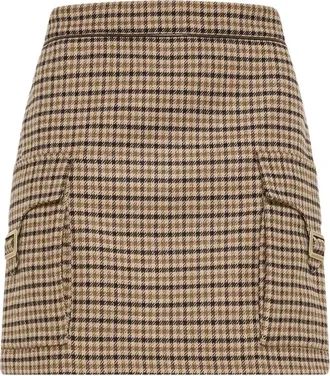 Seventy Femme, Jupes, Beige, Taille: 40 FR Jupe Courte &agrave; Carreaux