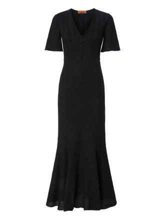 Missoni robe mi-longue à col v - Noir