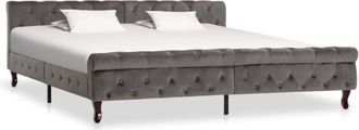 vidaXL Bettgestell Grau Samt 200x200 cm Vidaxl