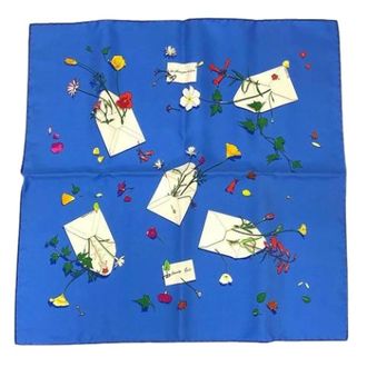 Herm&egrave;s Pre-owned Vintage Silk Scarf - Femme - Pre-owned - Bleu - Taille: ONE Size