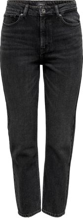 Only Damen Onlemily Life Hw Str Ank Dnm Nas997 Noos Jeans, Black Denim, 29 EU