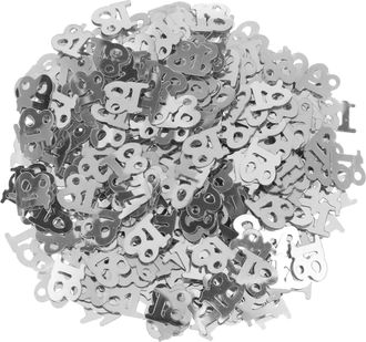 DOITOOL 600 Stück Jahre Geburtstag Konfetti Silber Zahlen Streudeko Glänzend Plastik Party Deko für Mädchen Jungen Festliche Tischdekoration Jubiläum