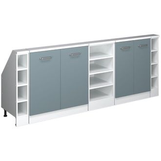 Vicco Ensembles de meuble de rangement sous pente Rion, Bleu-gris/blanc, Lot de 5, Vicco