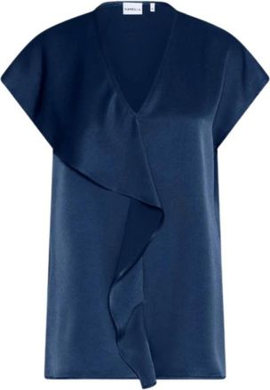 Marella Femme, Blouses et Chemises, Bleu, Taille: 42 FR Conico Semi-Sheer Top