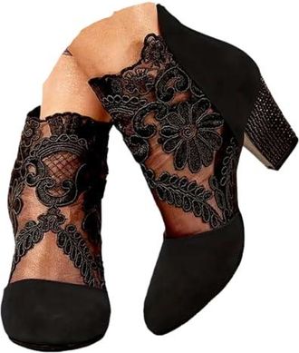 Generic Sandales d&eacute;t&eacute; en maille creuse pour femme - En maille respirante - &Eacute;l&eacute;gantes ferm&eacute;es avec talon bloc - Chaussures d&eacute;contract&eacute;es de printemps - Chaussu