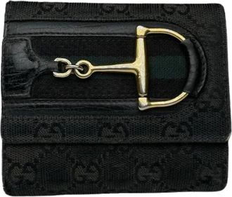 Gucci unisex, Pre-owned, Noir, Taille: ONE Size Portefeuille en cuir Pre-owned