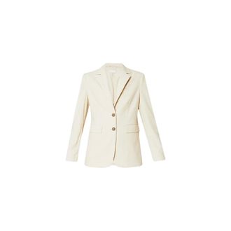 Liu Jo Femme, Vestes, Beige, Taille: 38 FR Blazer en velours c&ocirc;tel&eacute;