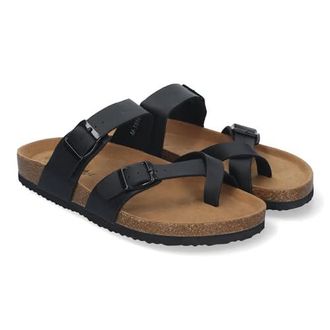 Shoes & Blues Sandales pour homme, type esclave, confortables, avec semelle bio et plante anatomique et boucle comme d&eacute;tail, id&eacute;ales pour le printemps-&eacute;t&eacute;, Noir, 41