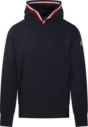 Moncler Kapuzenpullover mit Streifenbesatz - - Sweatshirts & Hoodies - Herren - Blau - XL