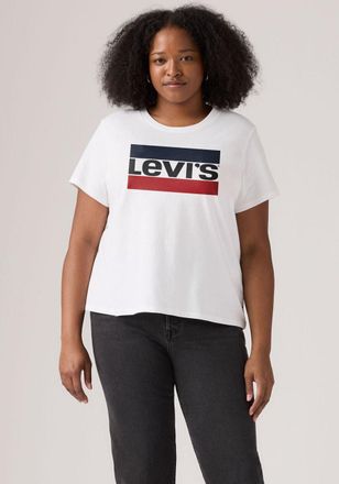Levi's Plus T-Shirt LEVIS PLUS LSE_ PL PERFECT TEE, Damen, Gr. 4XL (58/60), wei&szlig;, Single Jersey, Obermaterial: 100% Baumwolle, bedruckt, regular fit normal, Rundh
