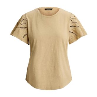 Ralph Lauren Knit Pullover-Indie Ctn Slub Jrsy - - Tops - Damen - Beige - L