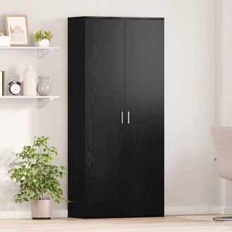 vidaXL Vidaxl - Buffet Ch&ecirc;ne noir 80 x 35 x 180 cm Bois ding&eacute;nierie