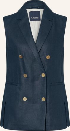 Max Mara Blazerweste Bird Aus Leinen blau