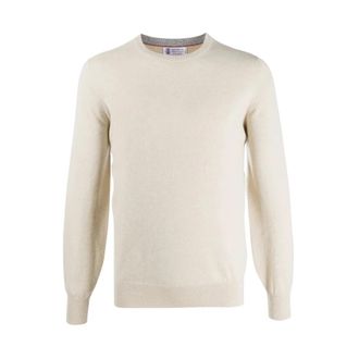 Brunello Cucinelli Kaschmir Pullover mit Rundhalsausschnitt - - Knitwear - Herren - Beige - M