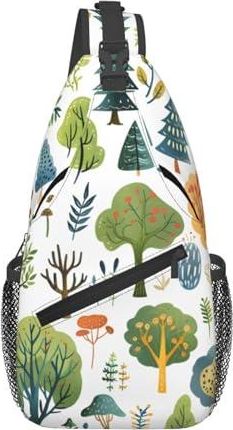 Generic Sacoche Tactique Motif darbre d&eacute;t&eacute; L&eacute;ger Sac De Poitrine Durable Crossbody Bag pour Homme Cyclisme Voyage