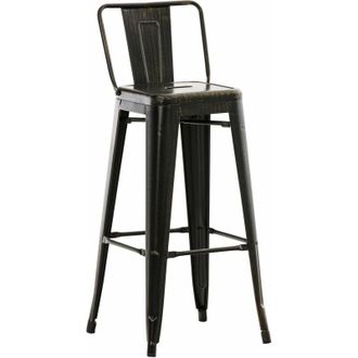 Clp Tabouret de bar en m&eacute;tal Mason Noir-Or