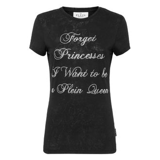 Philipp Plein Femme, Tops, Noir, Taille: 44 FR T-Shirt Col Rond