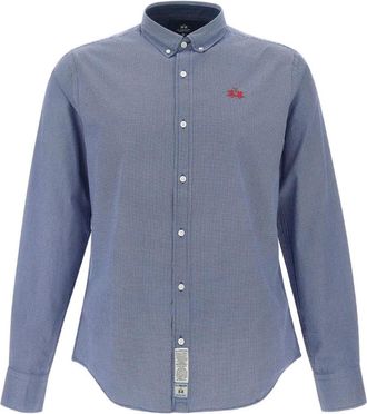 La Martina chemise à pois - Bleu