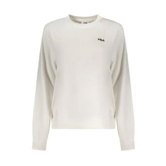 Fila Femme, Sweatshirts et sweats &agrave; capuche, Blanc, Taille: 42 FR SweaT-shirt en coton avec ourlet et poignets c&ocirc;tel&eacute;s