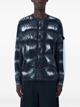 Moncler contrast panels logo print T-shirt - Schwarz