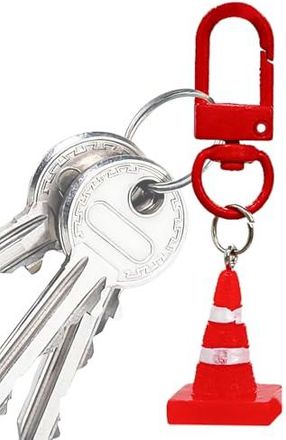 Generic Mini pendentif c&ocirc;ne - Symbole de rue amusant, boucle orange vif, petit marqueur utilitaire | Look jouet de bloc de route fantaisiste, sac &agrave; dos de fix