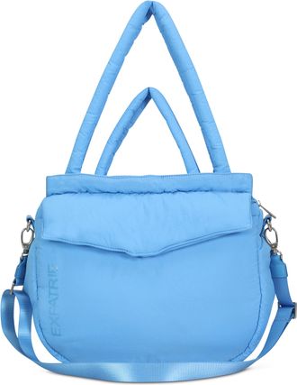Expatri&eacute; Shopper Tasche Damen Blau - Poppy - Puffer Bag aus Nylon - Handtasche im Pillow Design mit Rei&szlig;verschluss f&uuml;r Uni Business Freizeit - Puffy Nylontasch