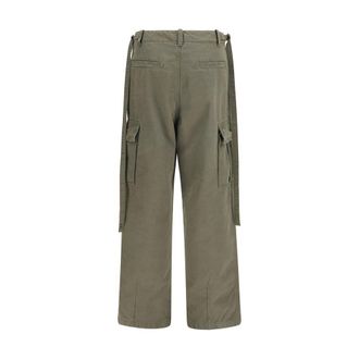 Fendi Cotton with Adjustable Side Ties Cargo Pants - Green