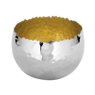 Fink kleine dekorative Schale &Oslash; 10 cm aus vernickeltem Eisen geh&auml;mmerte Obstschale