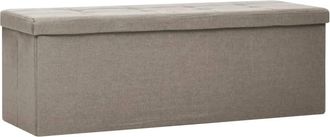 Generic vidaXL Sitzbank mit Stauraum Faltbar Sitzhocker Sitztruhe Aufbewahrungsbox Truhe Truhenbank Bank Sitztruhe Flurbank Fu&szlig;bank Taupe Leinenoptik