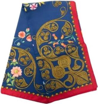 Herm&egrave;s Pre-owned Arabesques Scarf - Femme - Pre-owned - Bleu - Taille: ONE Size