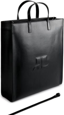 Courr&egrave;ges Tote bag en cuir