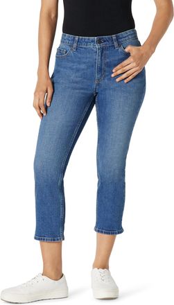 Amazon Essentials Damen Damen Mid-Rise Capri Jeans mit mittlerem Stretch, schmale Passform, Mittelblau Vintage, 38-40
