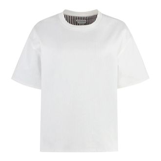 Bottega Veneta Baumwoll T-Shirt mit Rundhalsausschnitt - - Tops - Damen - Wei&szlig; - S