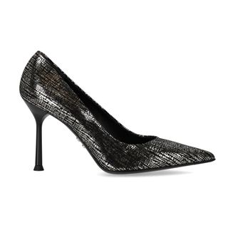 Sergio Levantesi Schwarze und Silberne Lederpumpe - - Shoes - Damen - Schwarzk - 37 1/2 EU